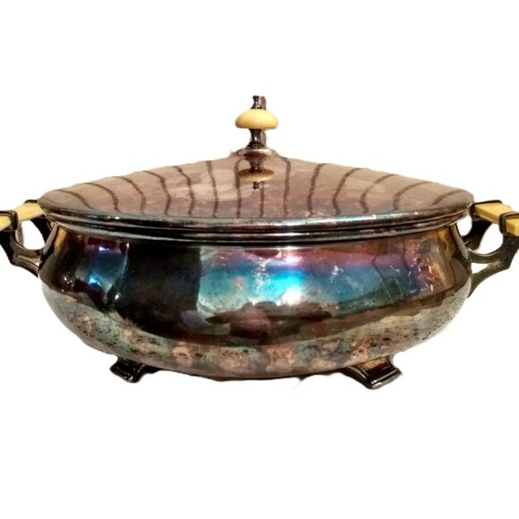 Vintage | Dining | Vintage Tarnished Silver Plate Casserole Dish Holder ...